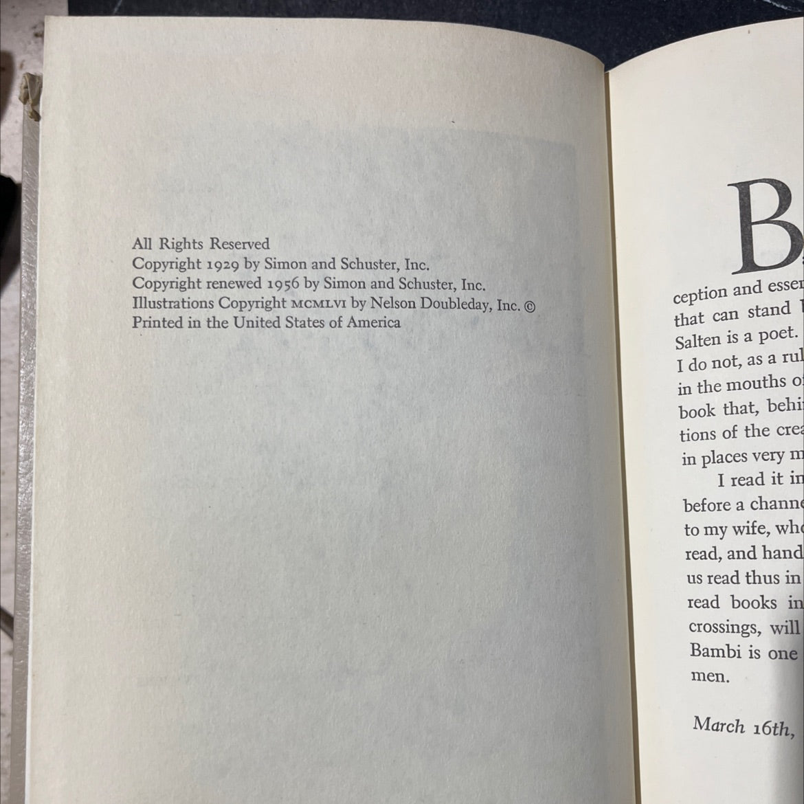 bambi book, by felix salten, 1956 Hardcover – TheBookBundler