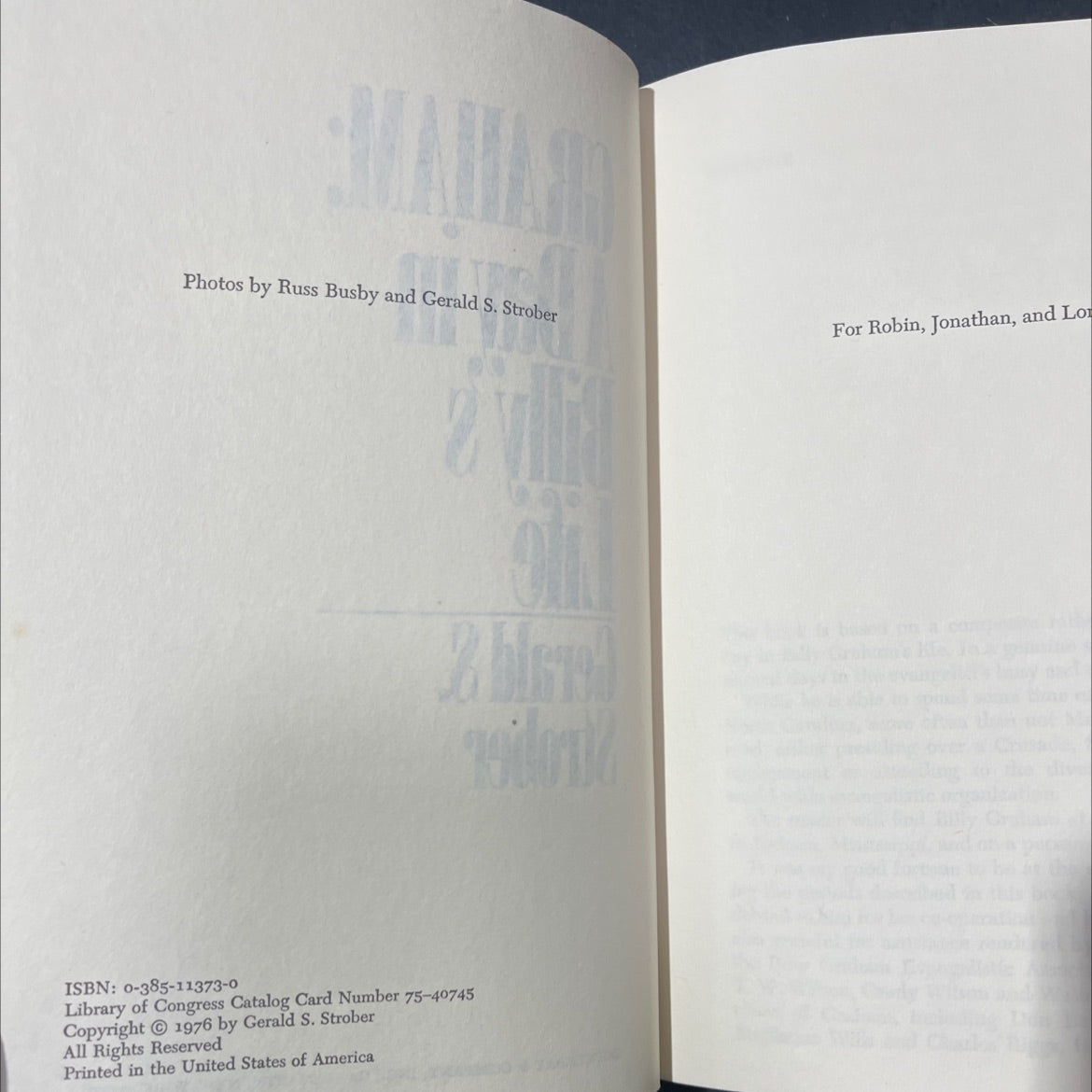 graham: a day in billy's life book, by gerald s. strober, 1976 Hardcov – TheBookBundler