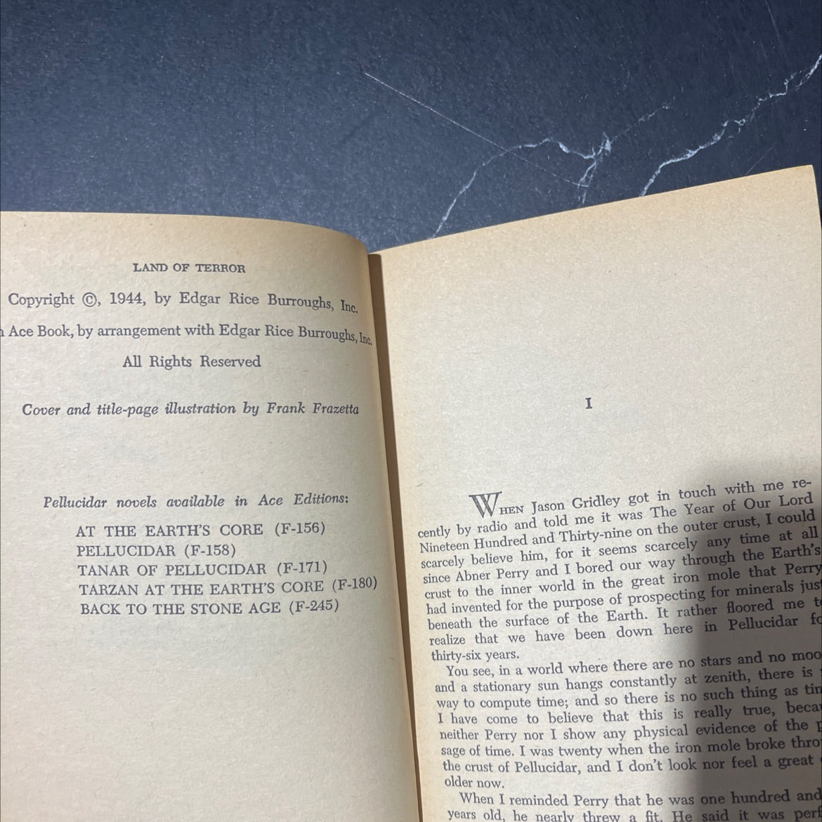 land of terror book, by edgar rice burroughs, 1944 Paperback ...