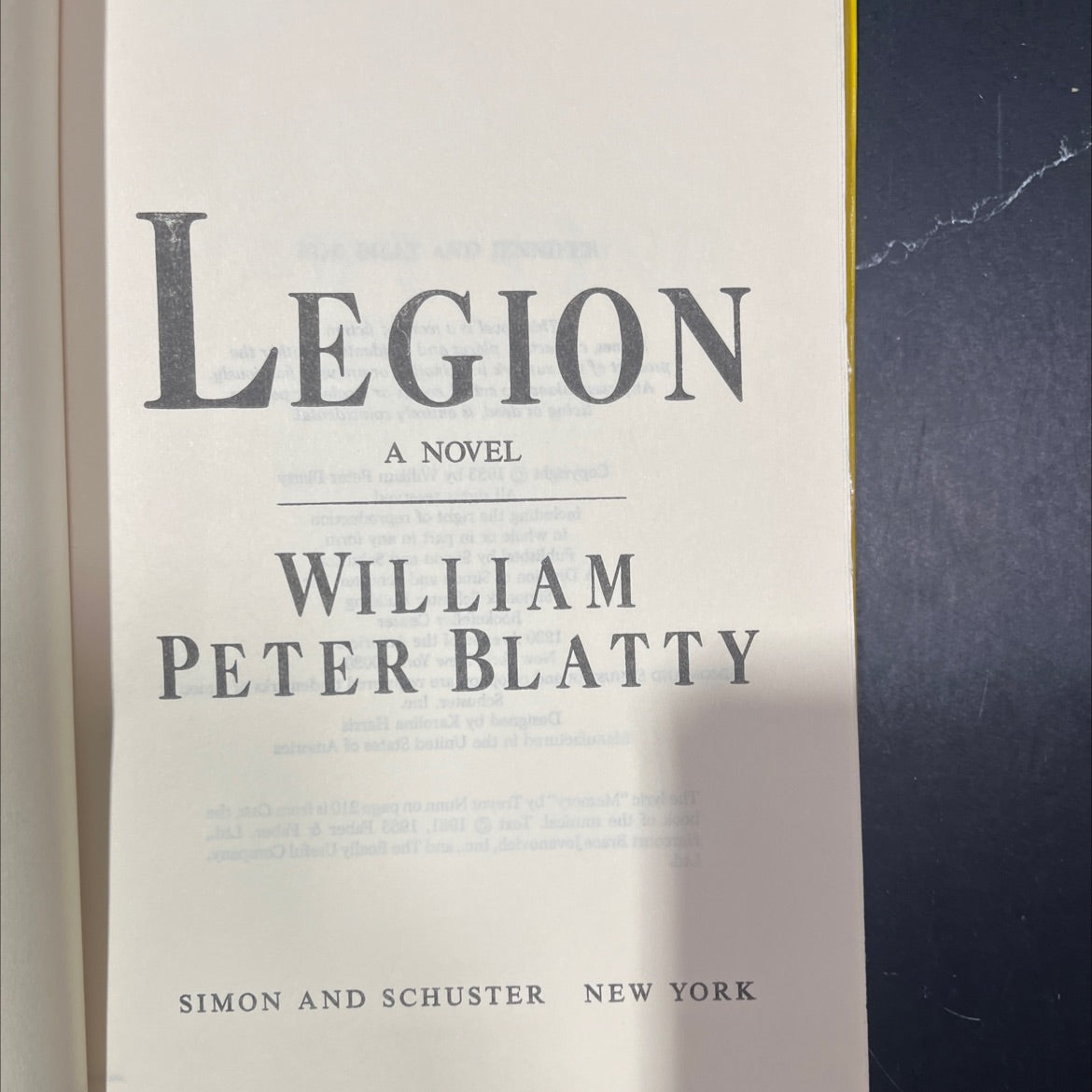 legion book, by william peter blatty, 1983 Hardcover – TheBookBundler