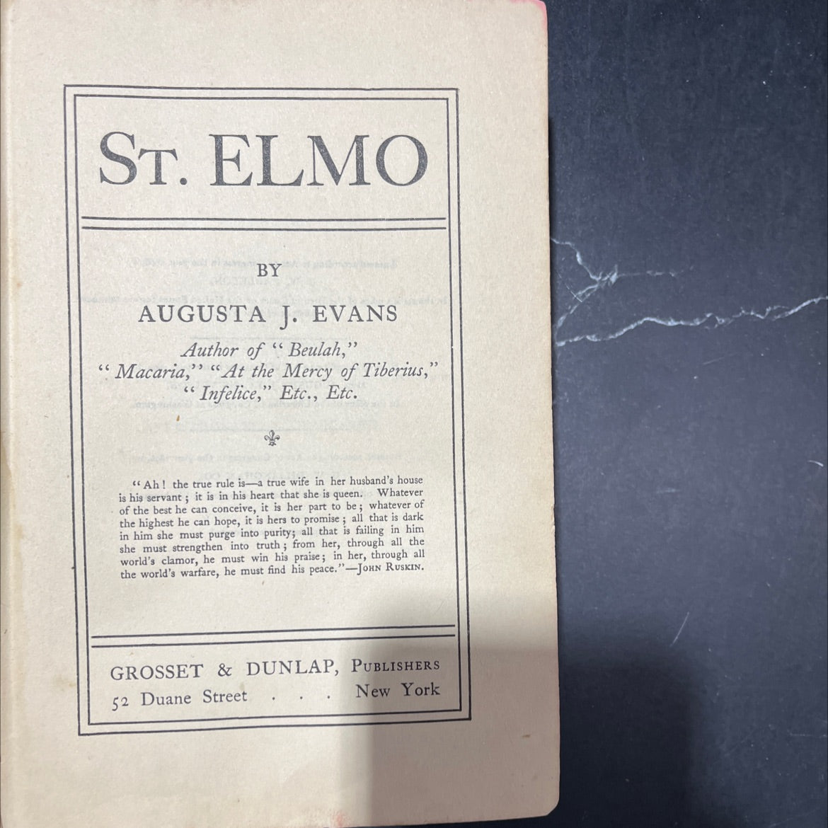 st. elmo book, by augusta j. evans, 1896 Hardcover – TheBookBundler