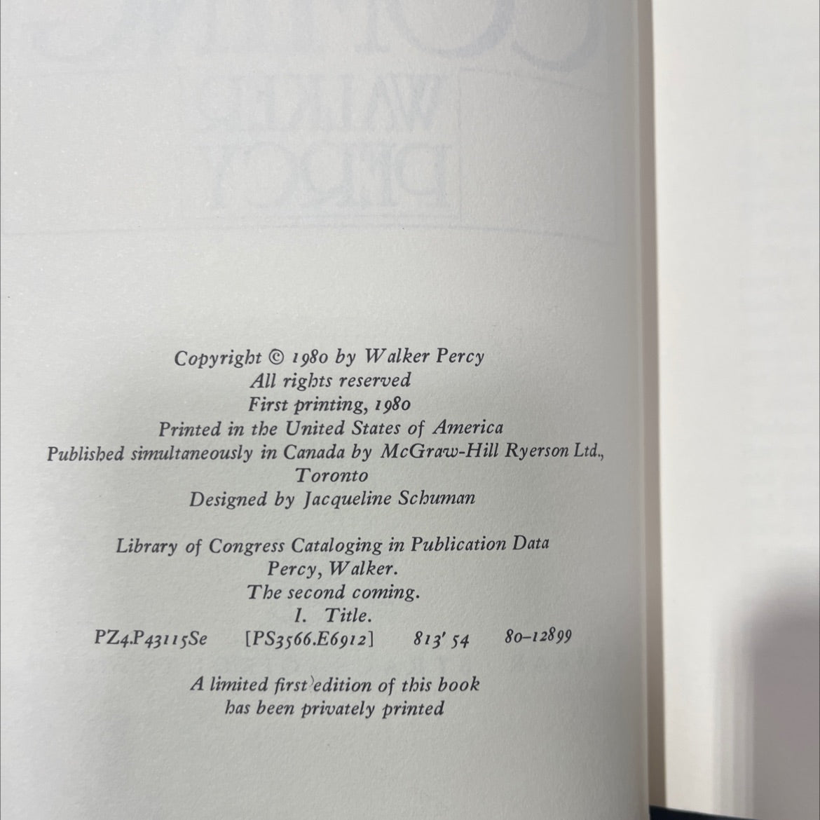 the second coming book, by walker percy, 1980 Hardcover – TheBookBundler